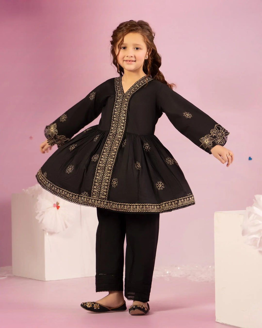 Kids Cross Slub Cotton Frock | 17462 - Sha Posh Textile